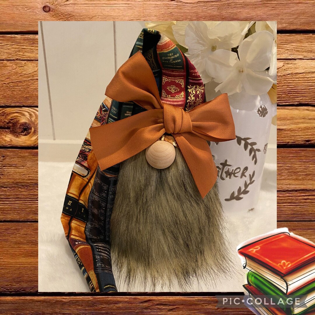 Library Book Gnome, Librarian Gift, Book Decor, Home Decor Accent ...