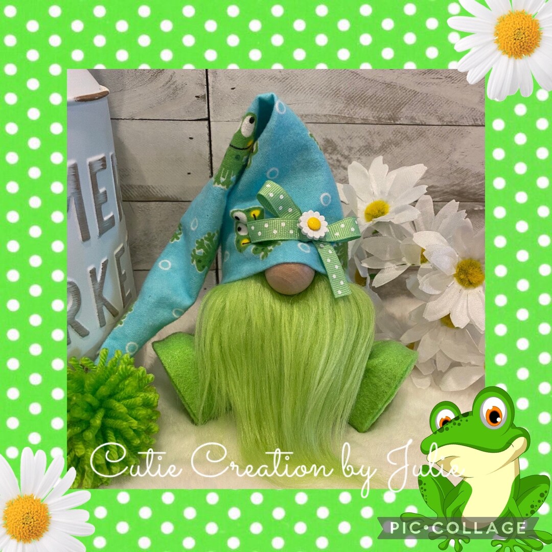 Frog Gnome, Frog Decor, Tier Tray Decor, Spring Gnome, Gnome With Shoes ...
