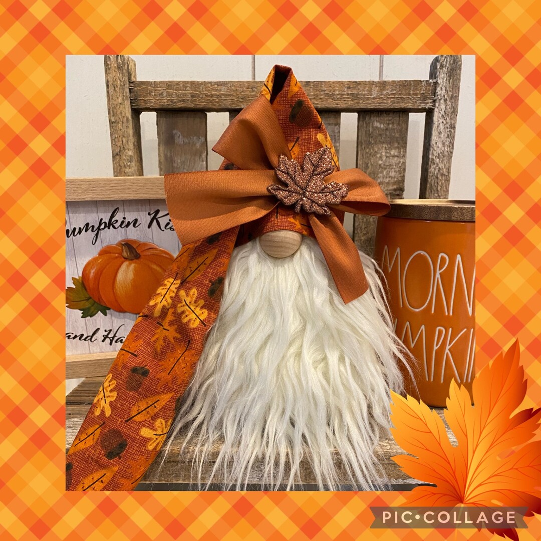Fall Leaves Gnome, Thanksgiving Gnome, Handmade Gnome, Autumn Gnome ...
