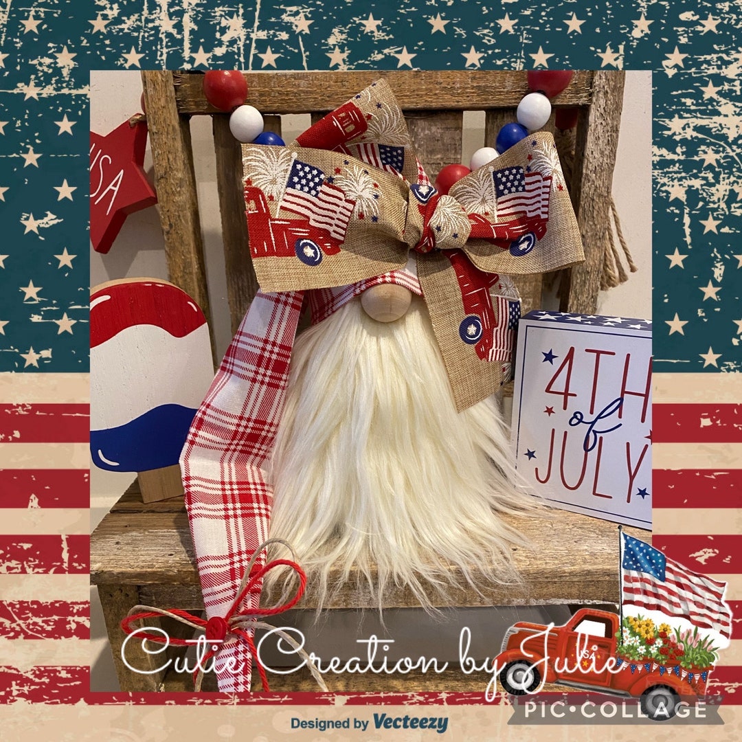 4th of July Gnome, Patriotic Gnome, Independence Day, Little Red Truck ...