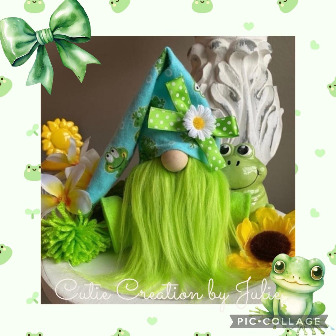 Frog Gnome, Frog Decor, Tier Tray Decor, Spring Gnome, Gnome With Shoes ...