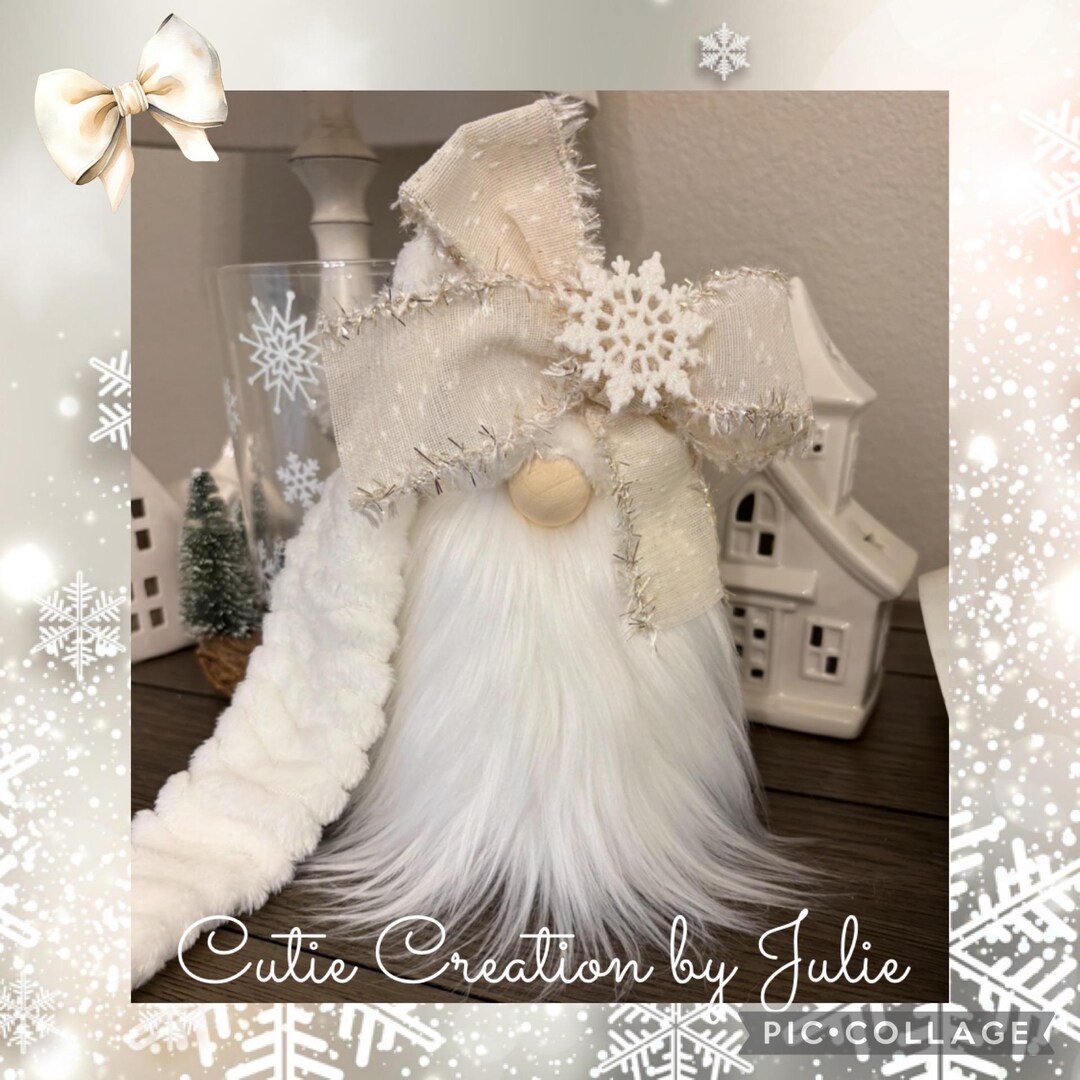 Fluffy White Snowflake Christmas Gnome, Winter Gnome, Seasonal Gnome ...