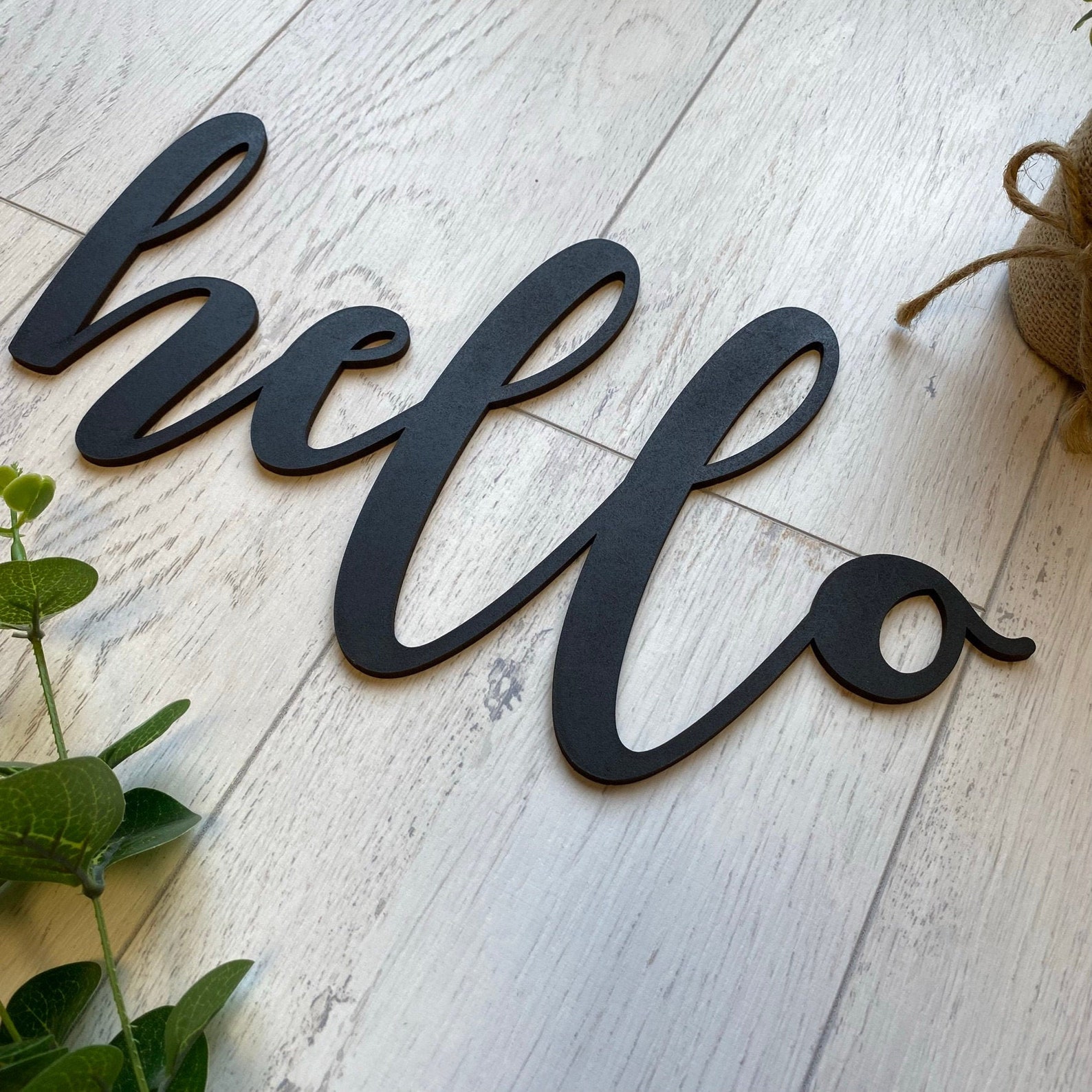 Hello Wood Word Laser Cutout Hello Sign Entryway Sign - Etsy Canada