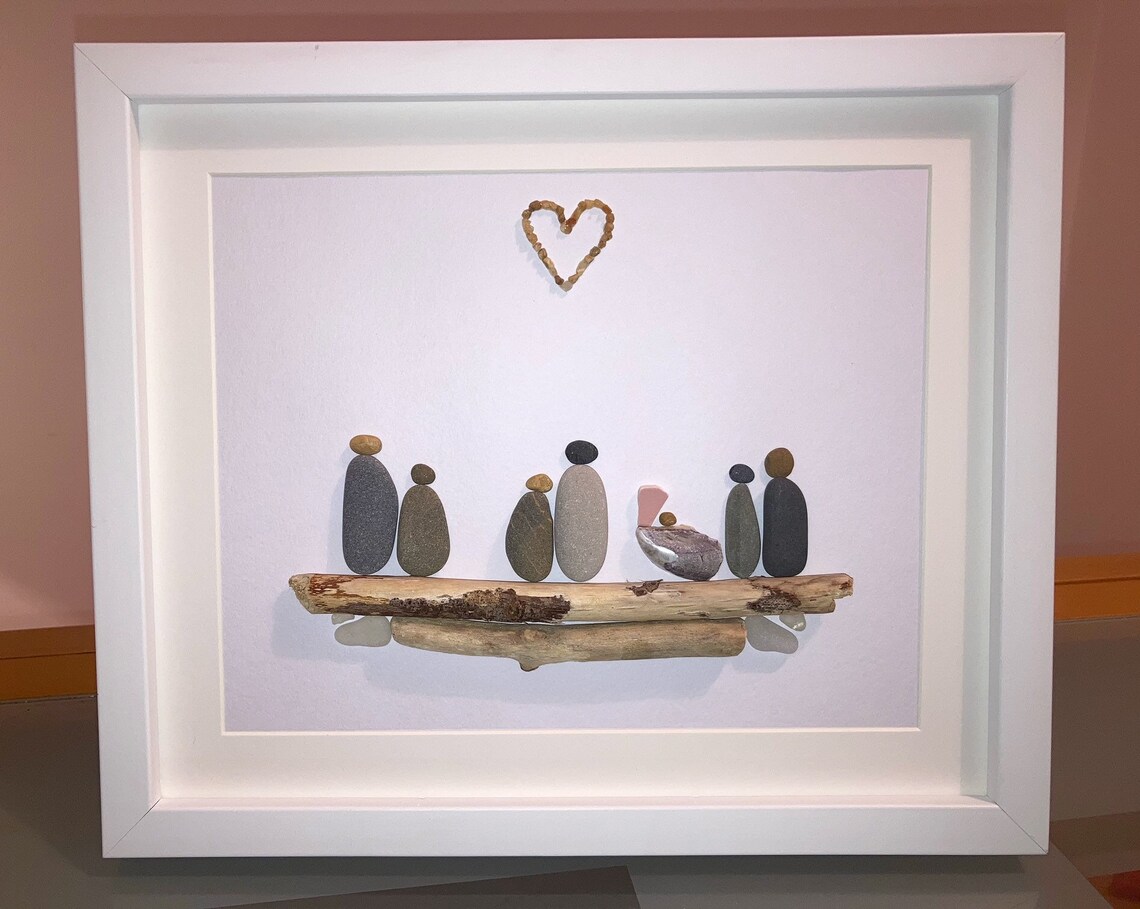 Pebble Art Family Portrait. Gift for Parents. Gift for Mum. | Etsy