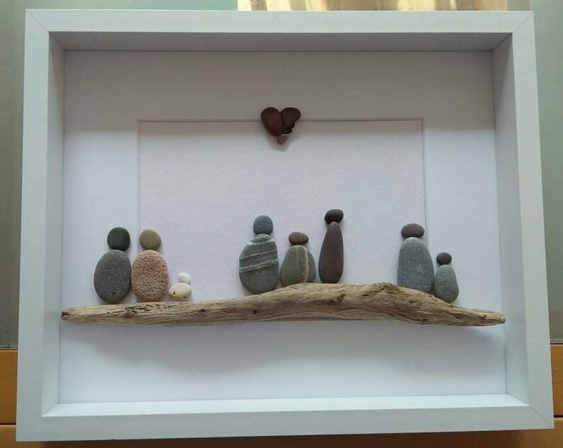 Pebble Art Family Portrait. Gift for Parents. Gift for Mum. | Etsy