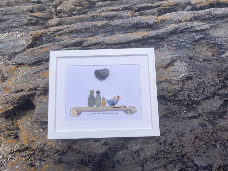 Pebble Art Family Portrait. Gift for Parents. Gift for Mum. | Etsy