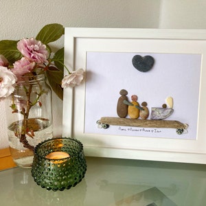 Pebble Art Family Portrait. Gift for Parents. Gift for Mum. - Etsy