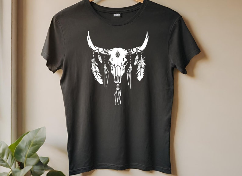 Aztec Bull Skull SVG Tribal Longhorn SVG Bohemian Bull Skull PNG Boho ...