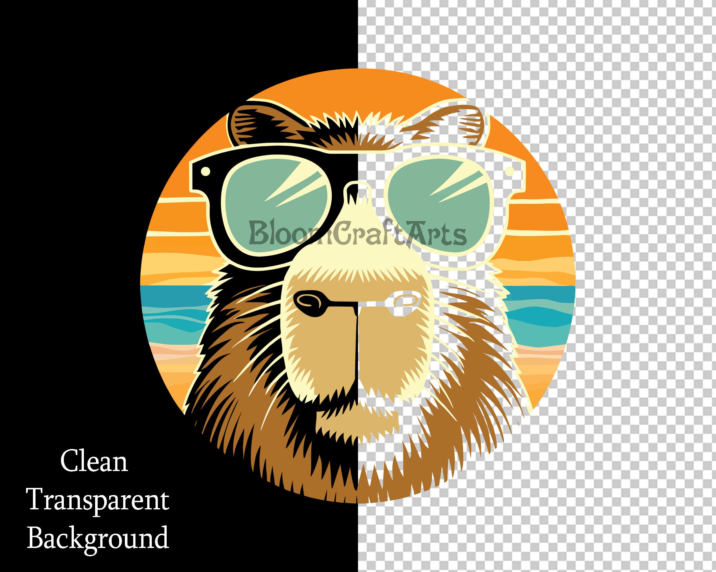 Summer Capybara PNG Retro Capybara PNG Trendy Capybara Design ...