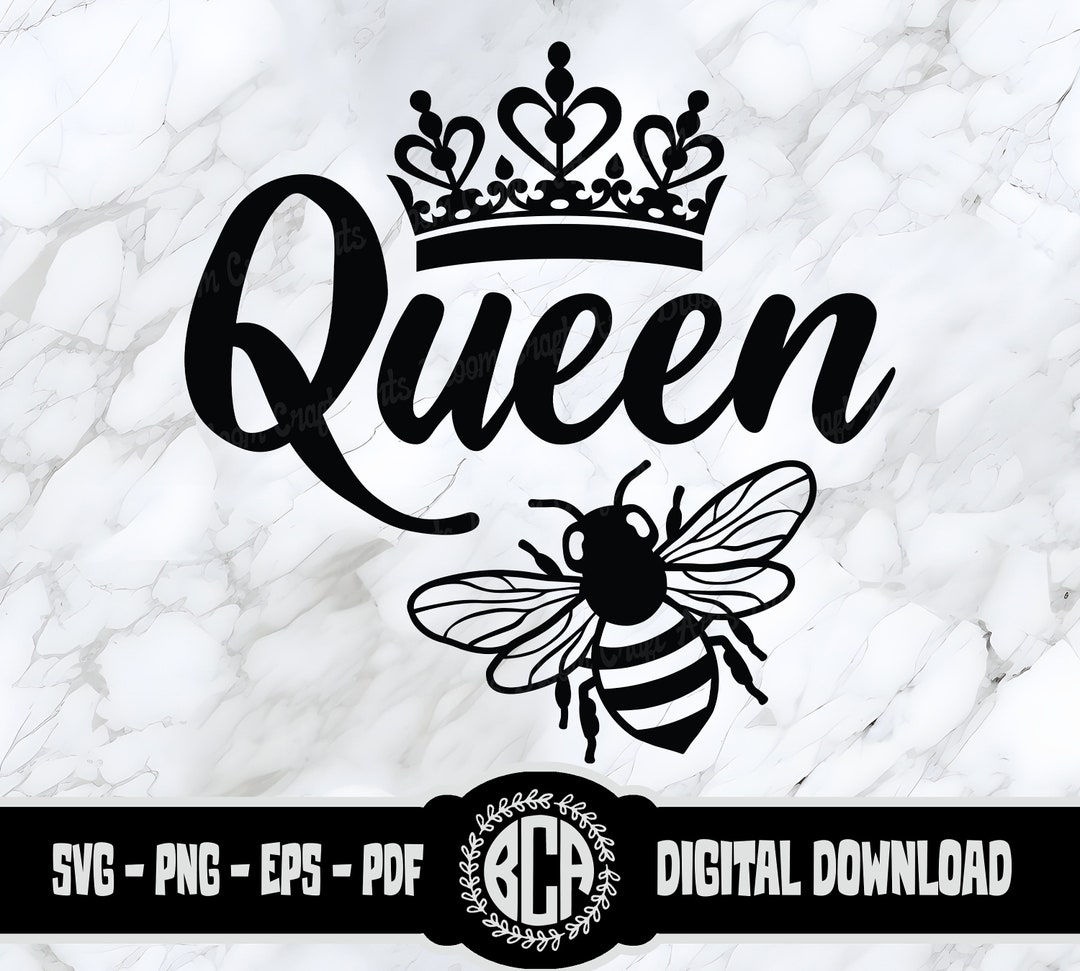 Queen Bee SVG | Queen Bee PNG | Bumble Bee Design | Honey Bee SVG ...