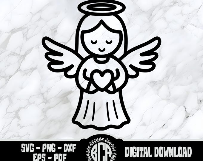 Cute Angel SVG Little Girl Angel Cut File for Cricut Silhouette Angel ...
