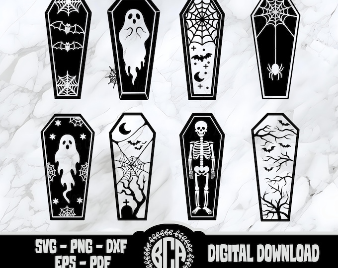 Halloween Coffin SVG Bundle | Coffin PNG Bundle | Spooky Coffins for ...