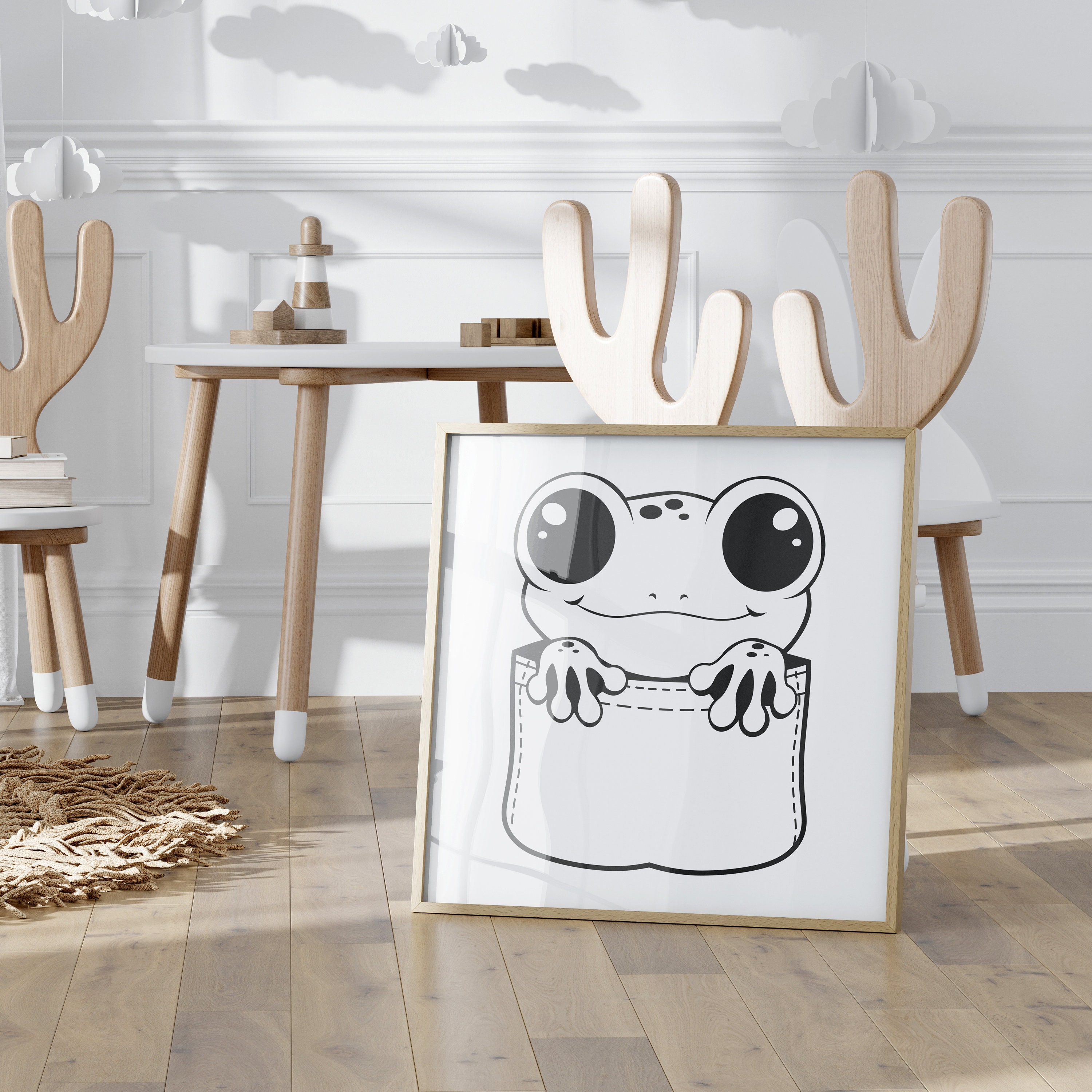 Cute Frog in Pocket SVG | Kawaii Frog SVG | Pocket Frog PNG | Cute Frog ...