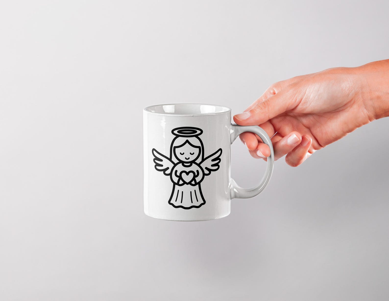 Angel SVG | Cute Angel PNG | Angel Holding Heart SVG | Christmas Angel ...