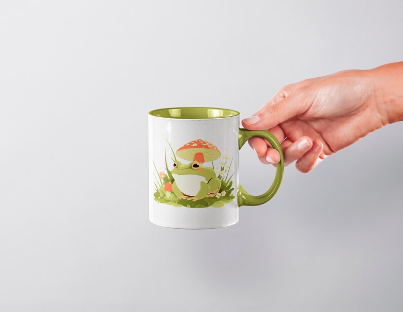 Cute Cottagecore Frog PNG Kawaii Frog PNG Frog and Mushroom Clipart ...