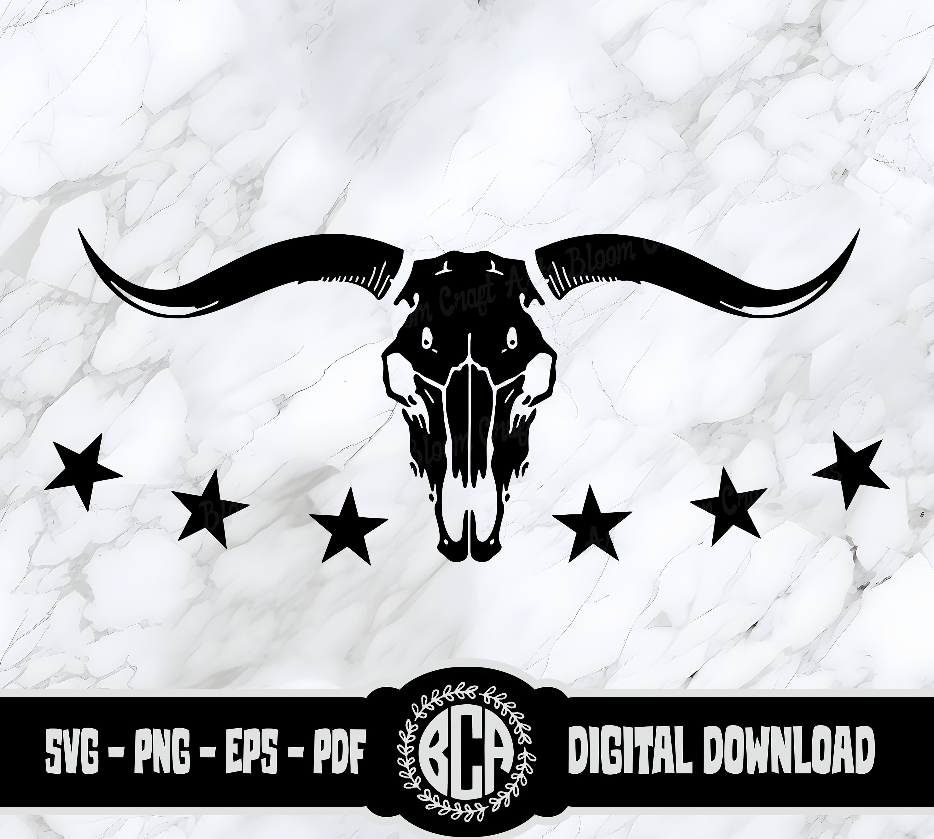 Texas Longhorn Skull SVG | Western Longhorn PNG | Longhorn Silhouette ...