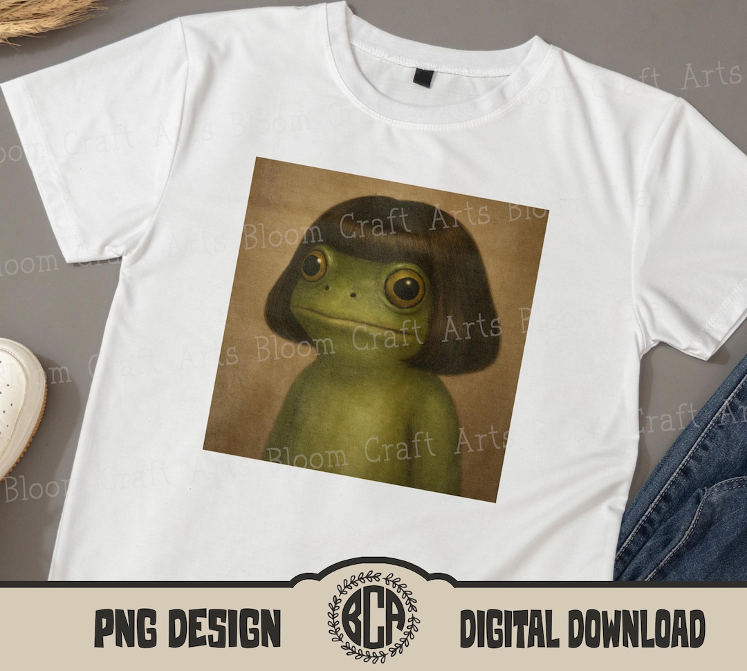 Frog With Bob Haircut Meme PNG, Funny Frog Bob Haircut Art PNG Download ...