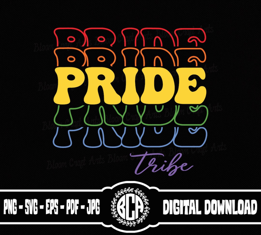 LGBTQ Pride PNG SVG | Retro Rainbow Pride Text Clipart | Pride Month ...