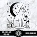Mystical Cat SVG, Enchanted Moon Cat SVG, Celestial Cat and Mushrooms ...