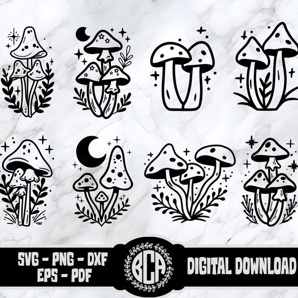Mushroom Svg - Etsy