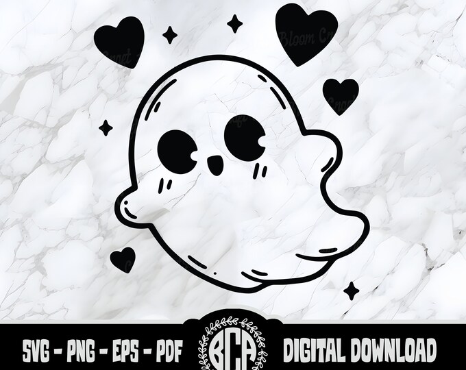 Cute Ghost SVG, Ghost SVG, Cute Spooky Ghost, Halloween SVG, Horror ...
