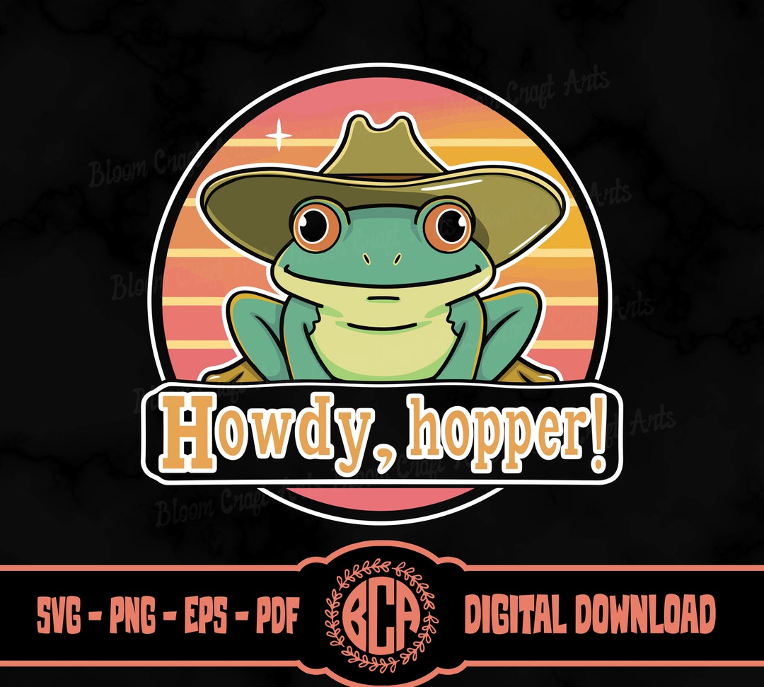 Cute Cowboy Frog PNG | Retro Cowboy Frog Design | Kawaii Frog PNG ...