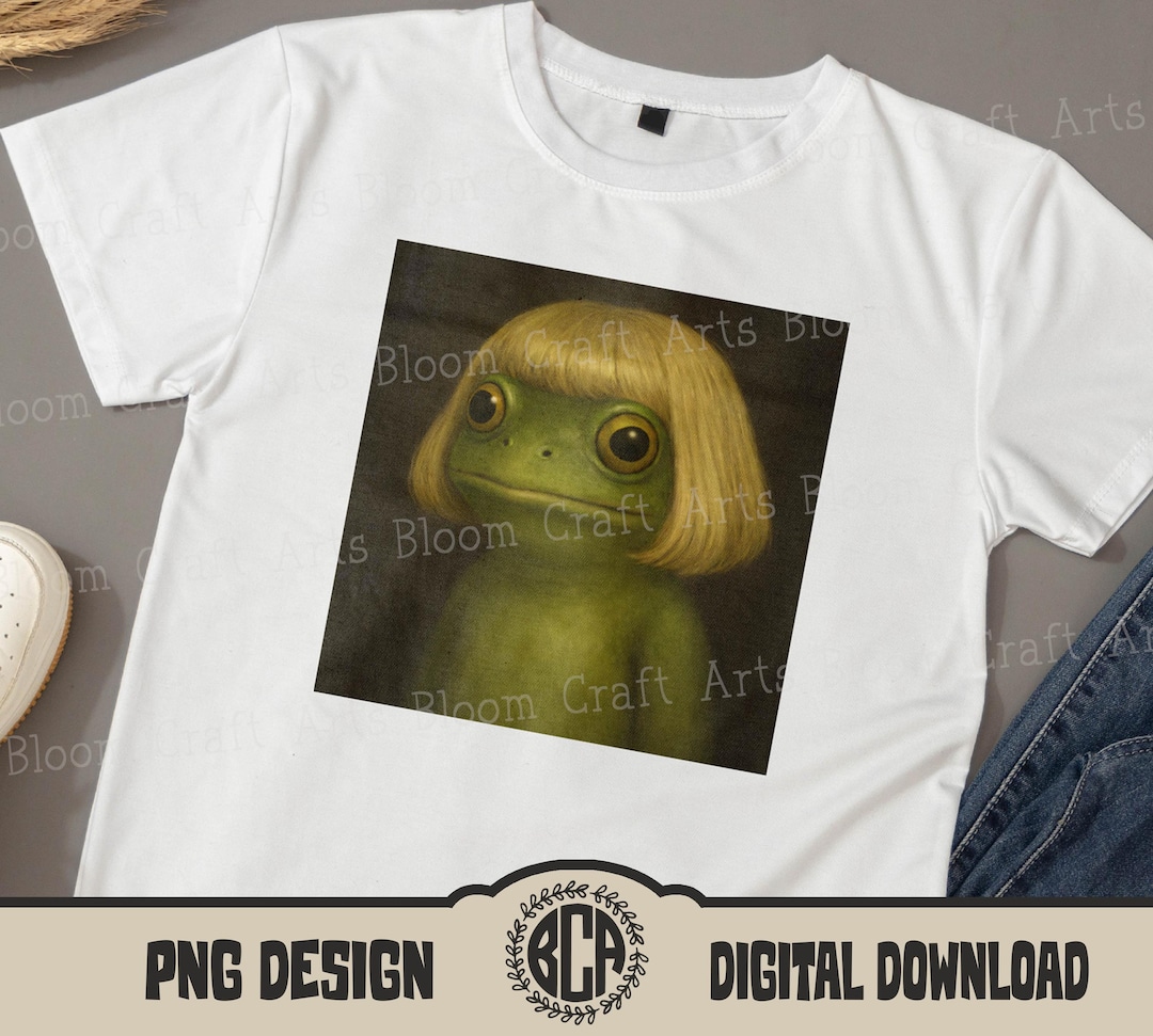 Frog With Bob Haircut Meme PNG, Funny Frog Bob Haircut Art PNG Download ...