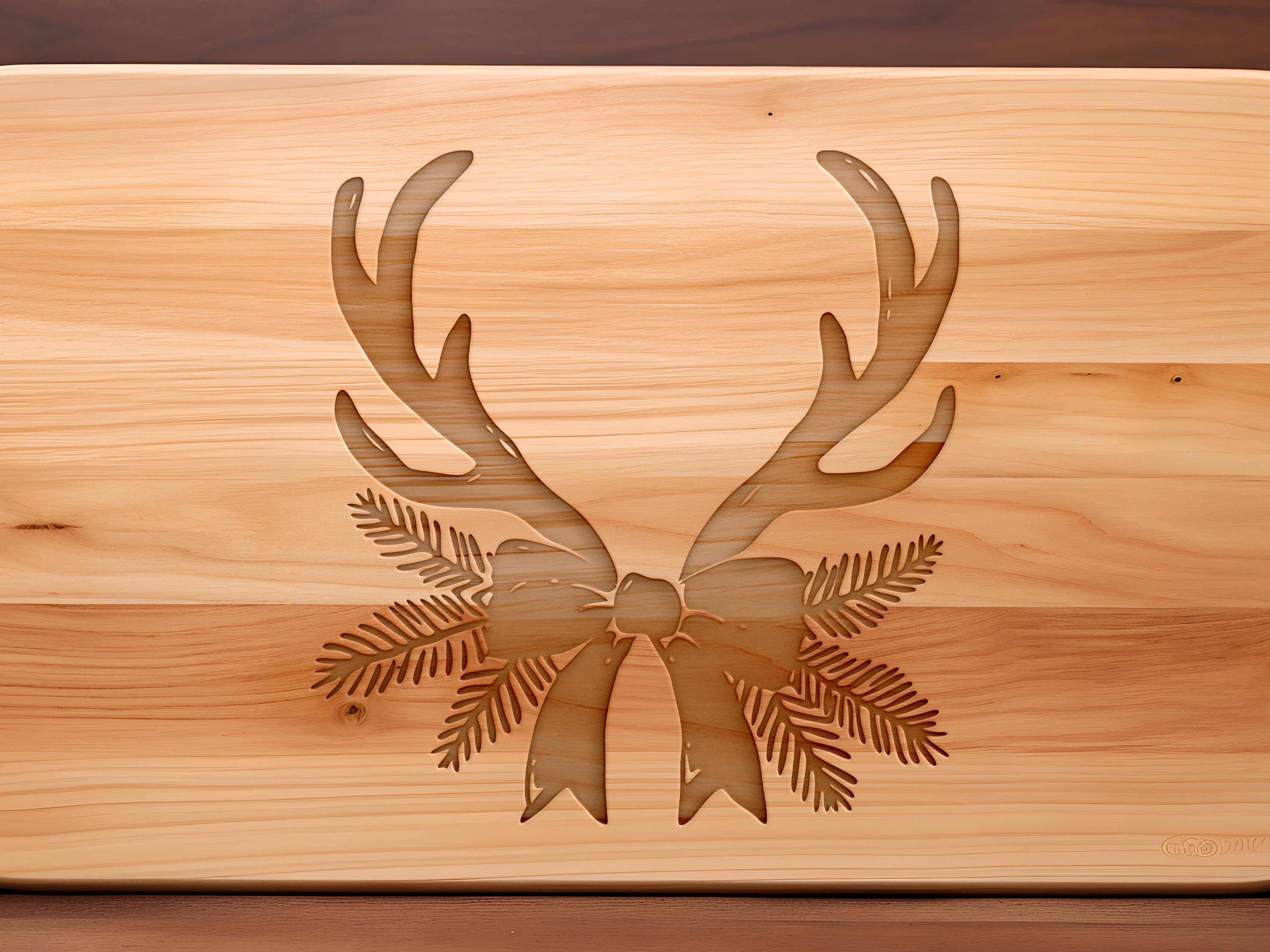 Antler Bow SVG | Rustic Christmas Deer Antler Wreath Cut File for ...