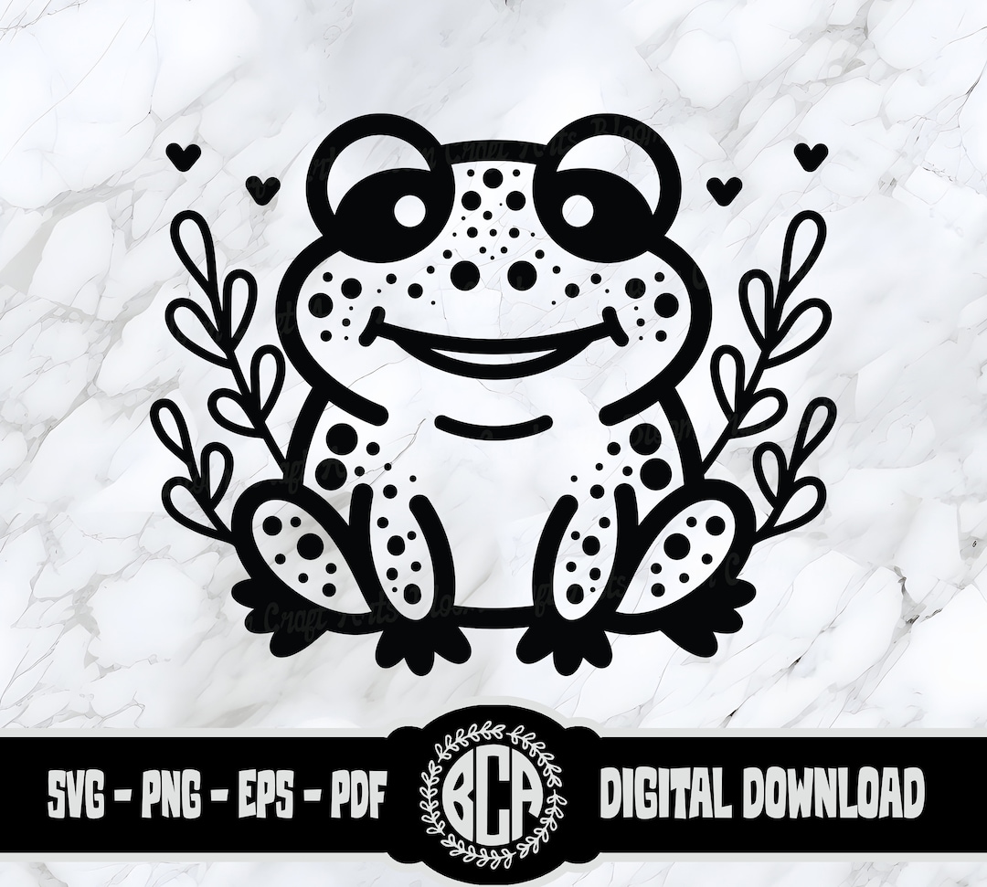Cute Frog SVG | Kawaii Frog SVG | Happy Frog PNG | Nursery Frog Art ...