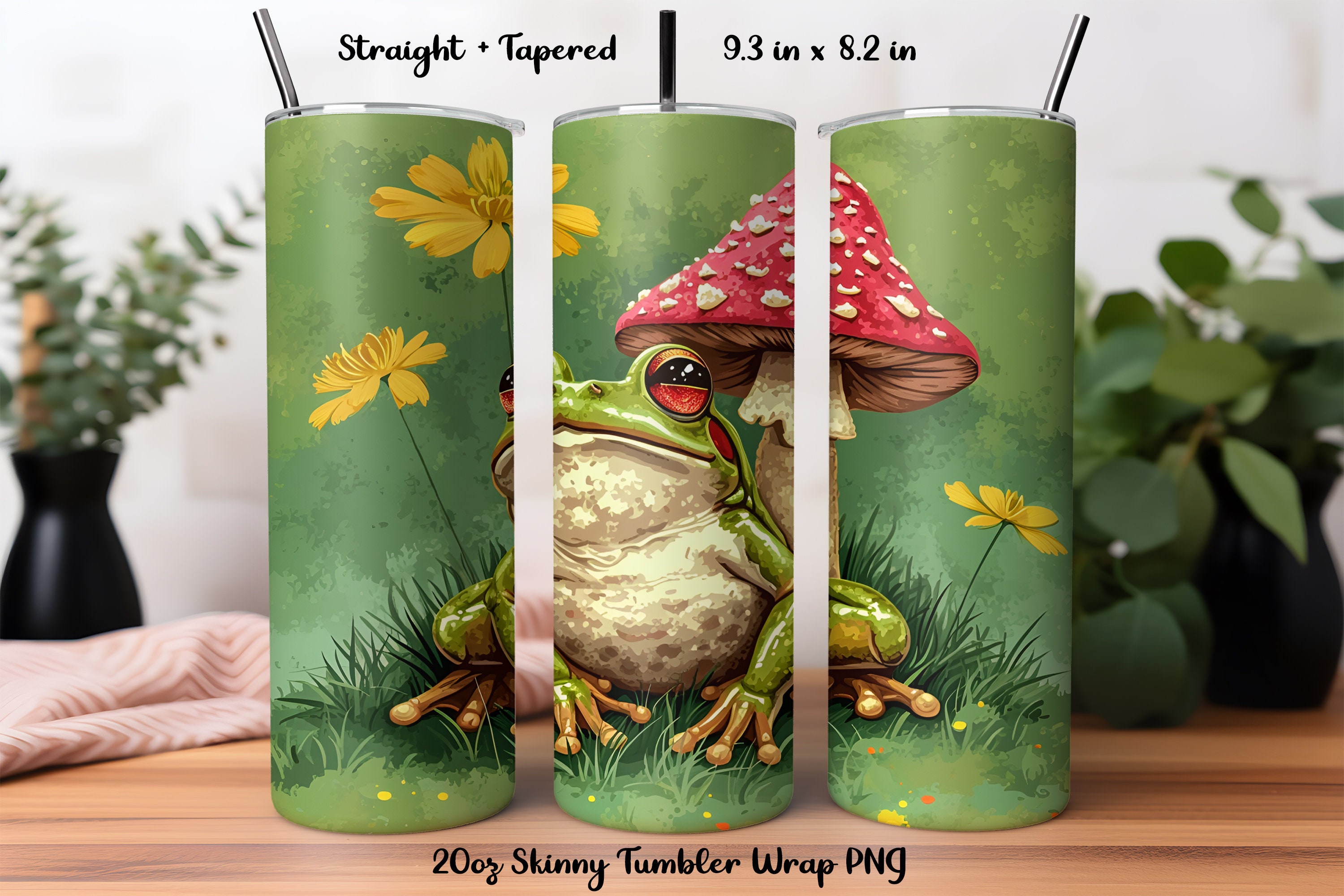 Cottagecore Frog Tumbler Wrap PNG, 20oz Skinny Tumbler Sublimation ...