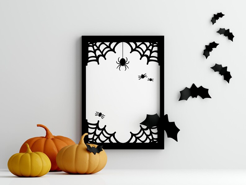 Spider Web Frame SVG, Halloween Frame Bundle, Spider Border Cut Files ...