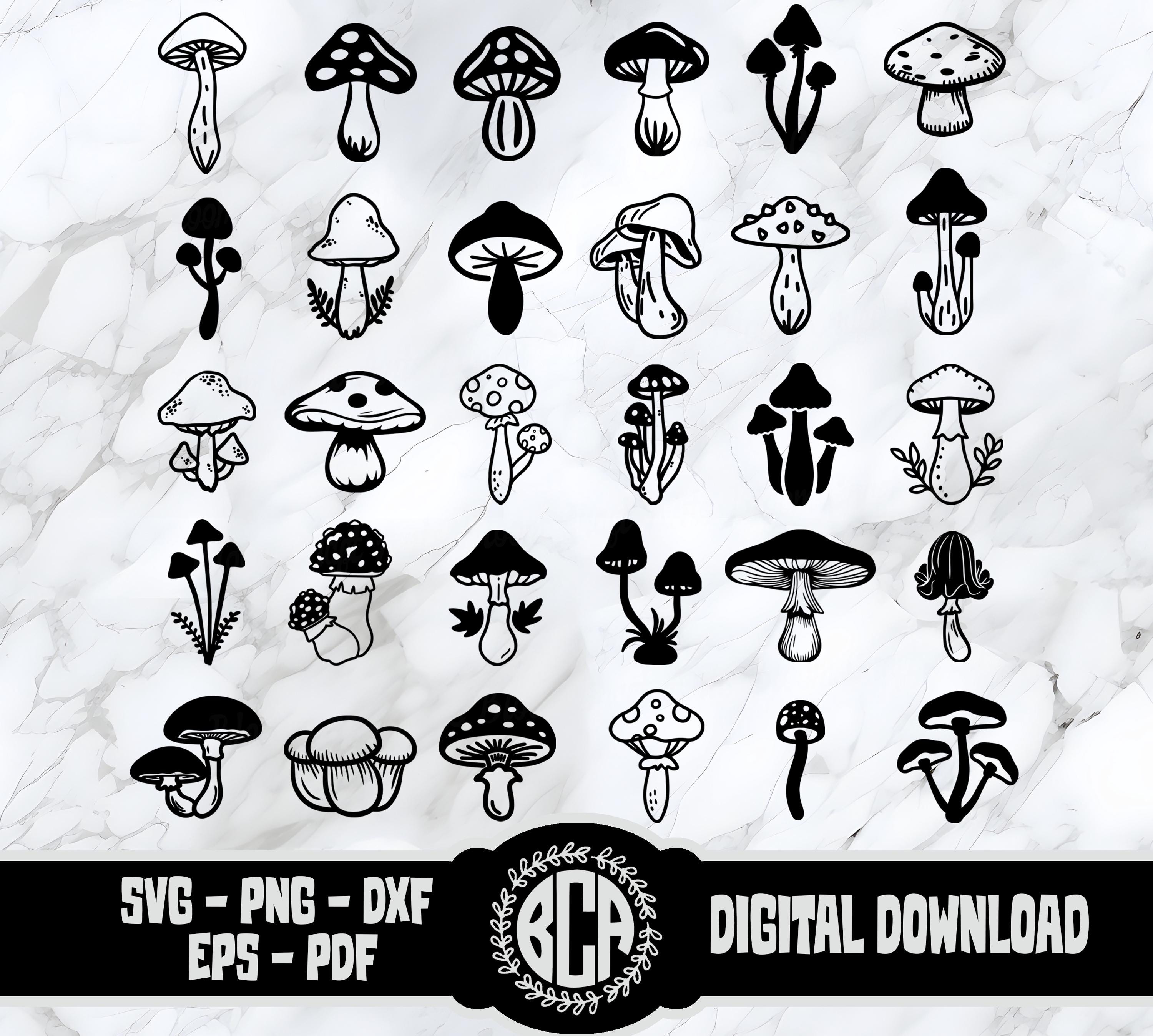Mushroom SVG Bundle | Mushrooms PNG Bundle | Hand Drawn Mushroom Bundle ...