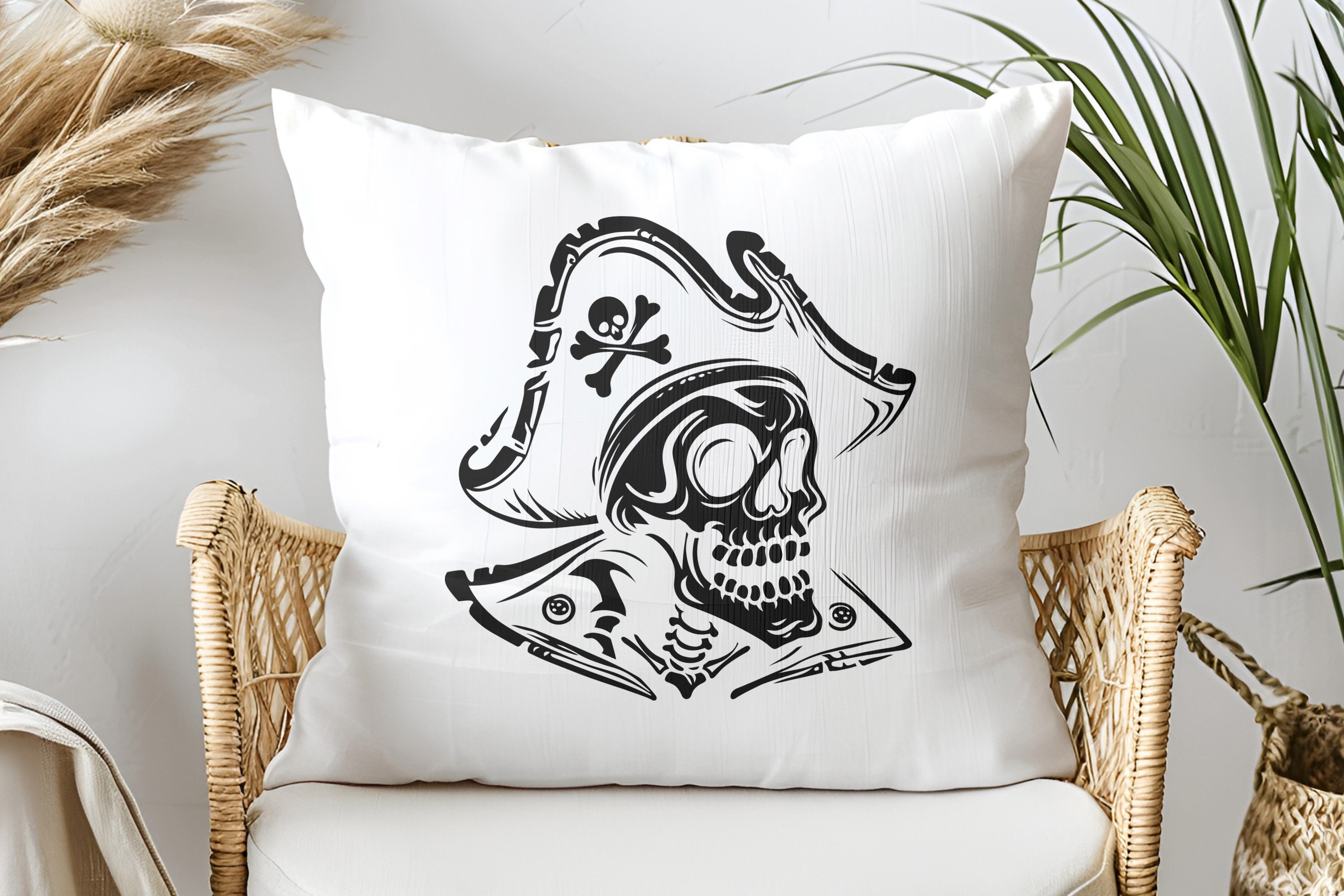 Captain Skull Pirate SVG | Pirate Skull SVG | Captain Skeleton Clipart ...