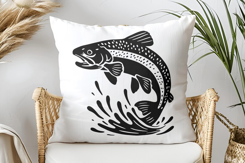 Jumping Trout SVG | Rainbow Trout SVG | Trout SVG File | Spotted Trout ...