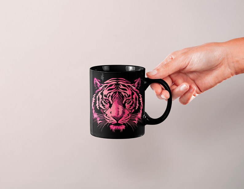 Pink Tiger PNG | Pink Tiger Face Graphic | Vibrant Pink Tiger Clipart ...
