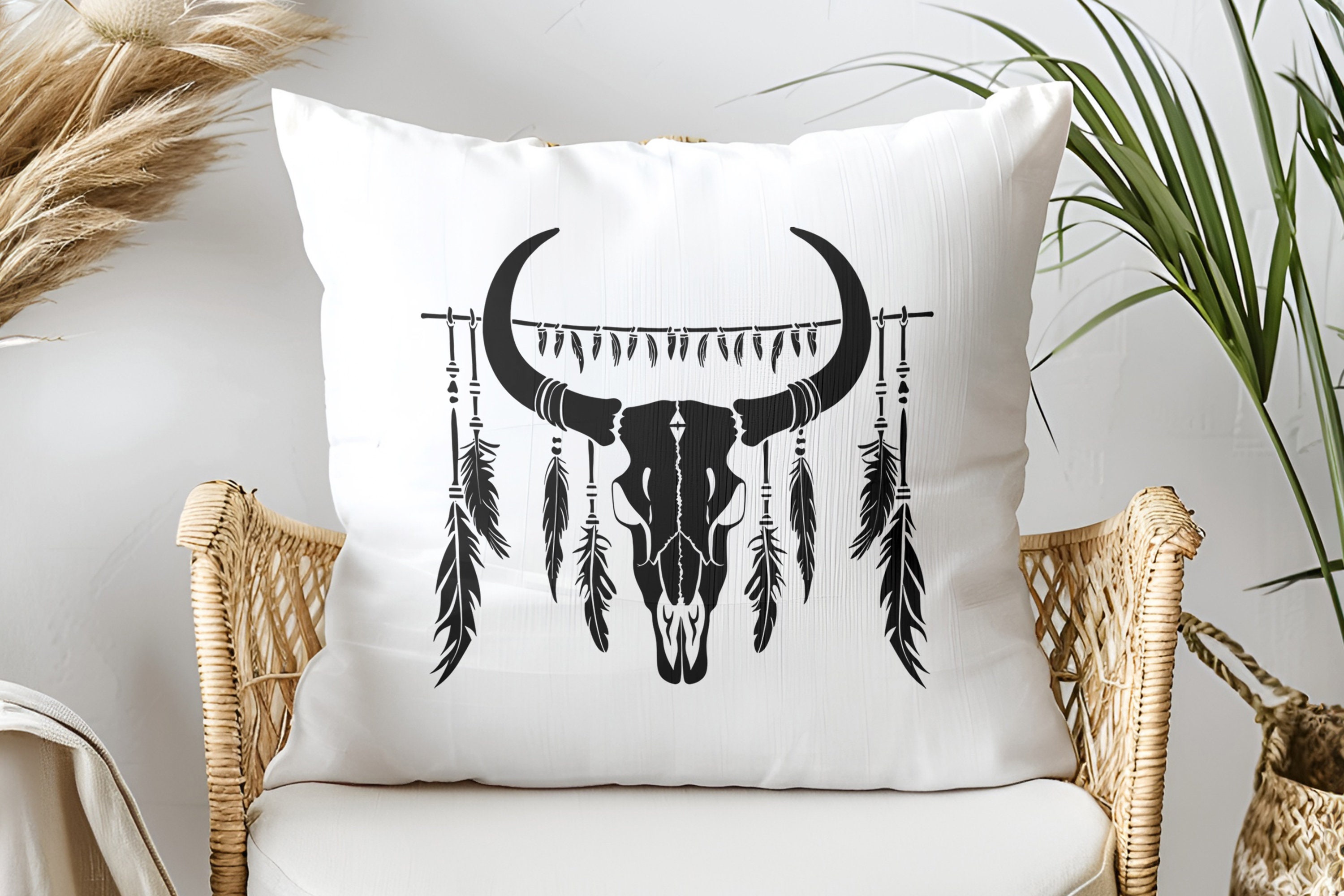 Boho Bull Skull SVG Bundle Cow Skull PNG Bundle Tribal Cow Skull and ...