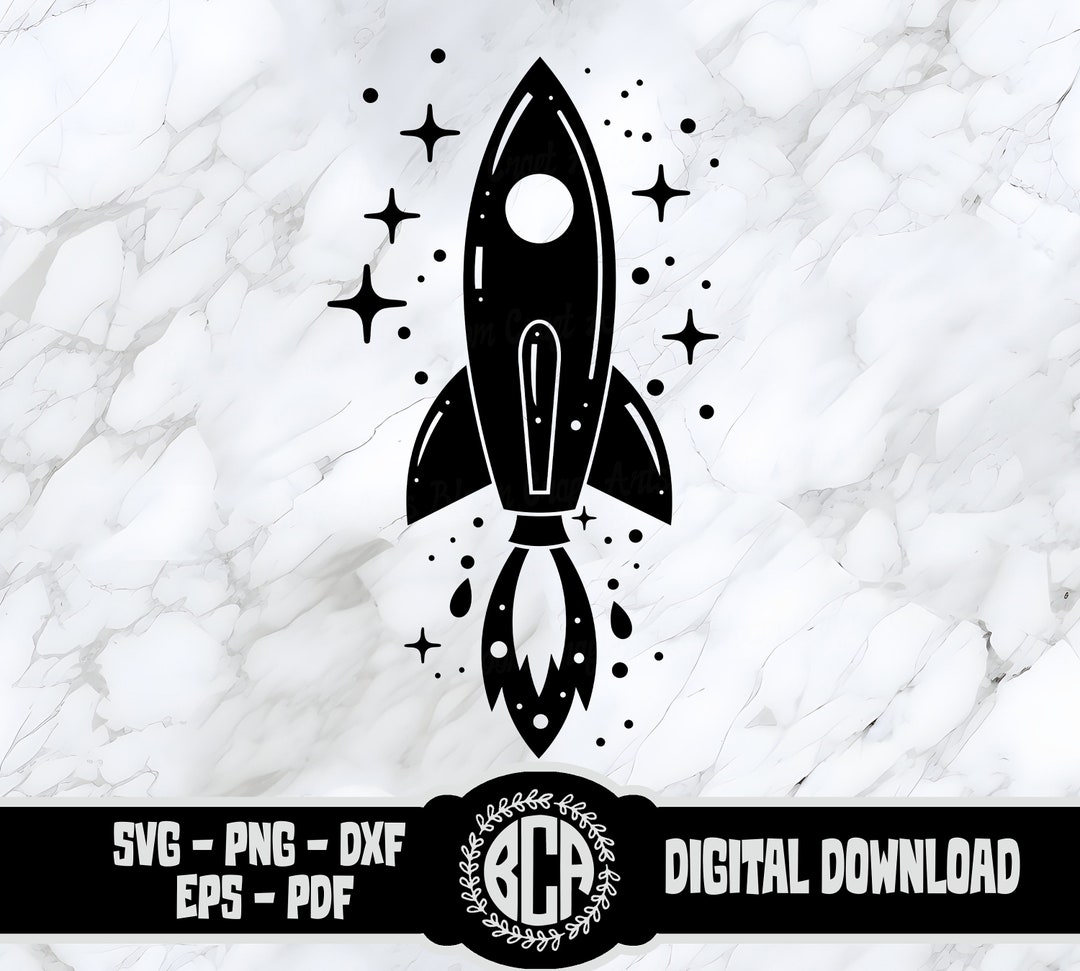 Cute Rocket SVG | Rocket SVG | Rocket and Stars Design | Kids Space ...