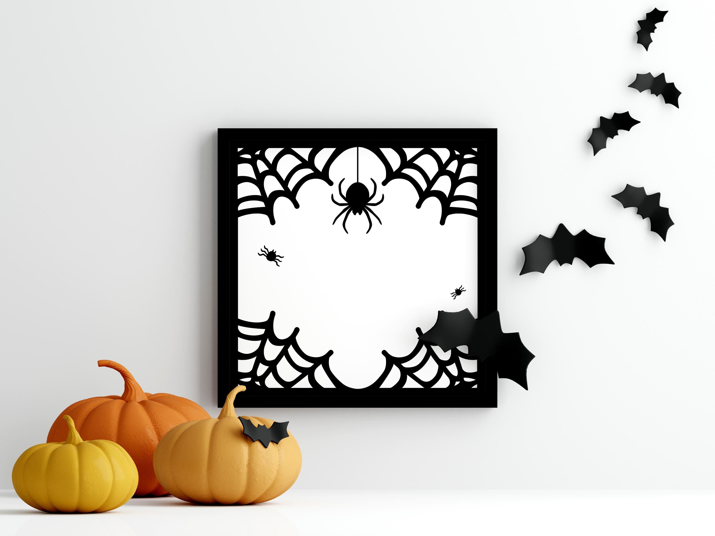 Spider Web Frame SVG | Spooky Frame SVG | Spider Web Halloween Frame ...