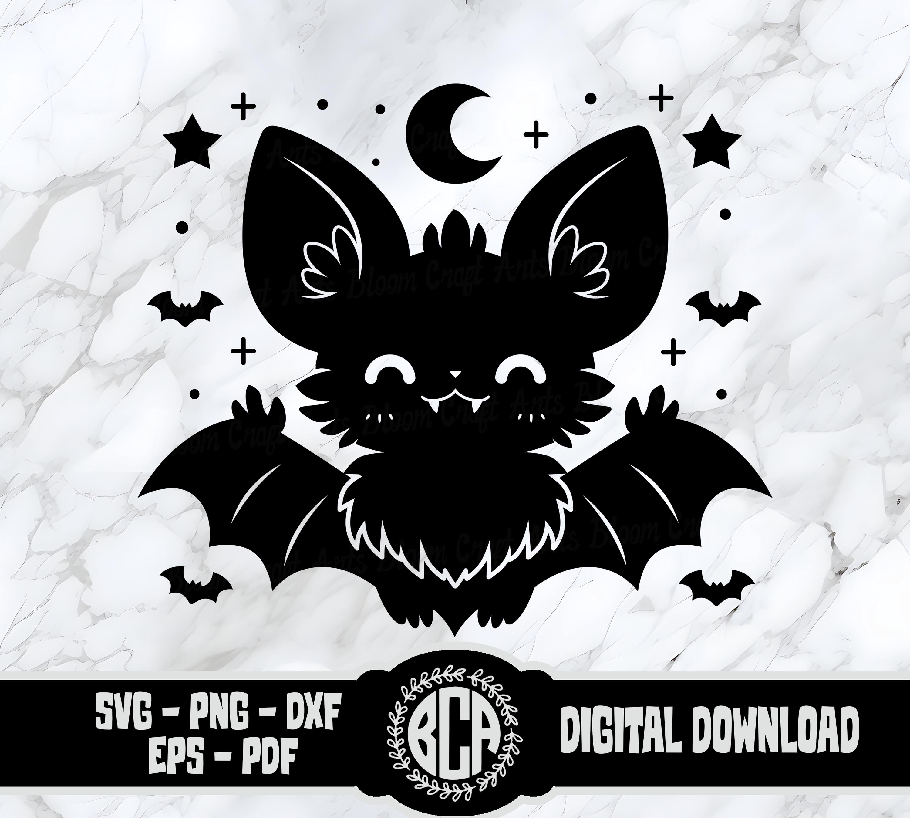 Cute Halloween Bat SVG | Spooky Bat SVG | Cute Bat SVG | Adorable Bat ...
