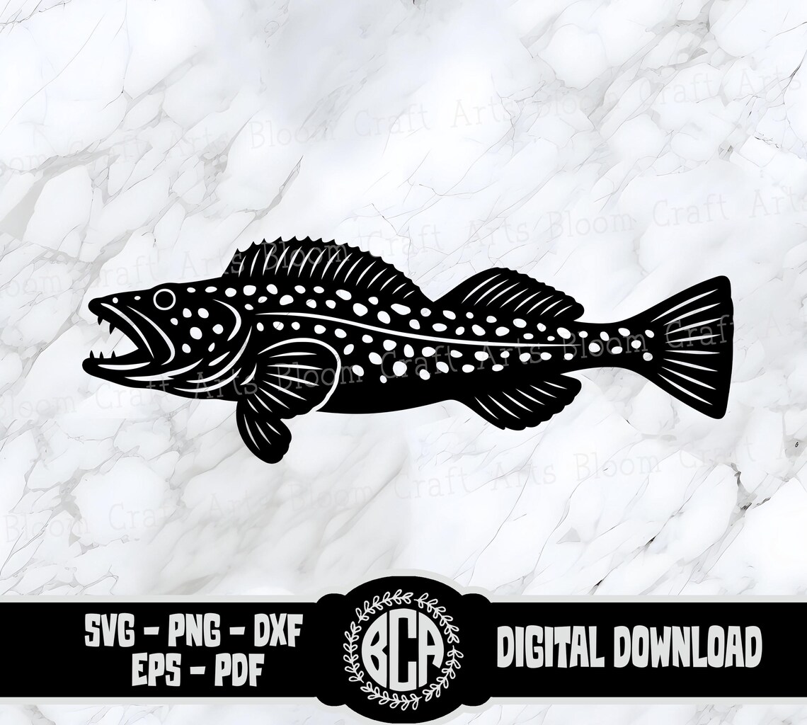Pacific Lingcod SVG File | Blue Lingcod Fishing SVG | Saltwater Cut ...
