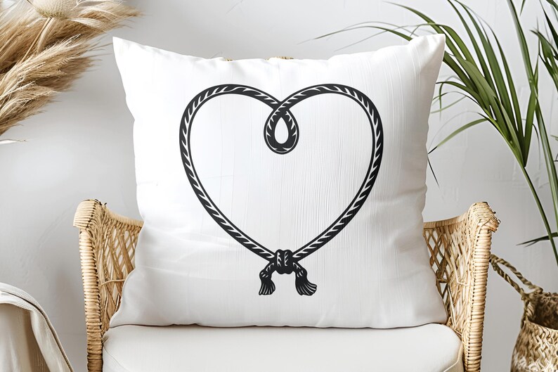 Lasso Heart SVG | Western Rope Heart Cut File Digital Download | Rope ...
