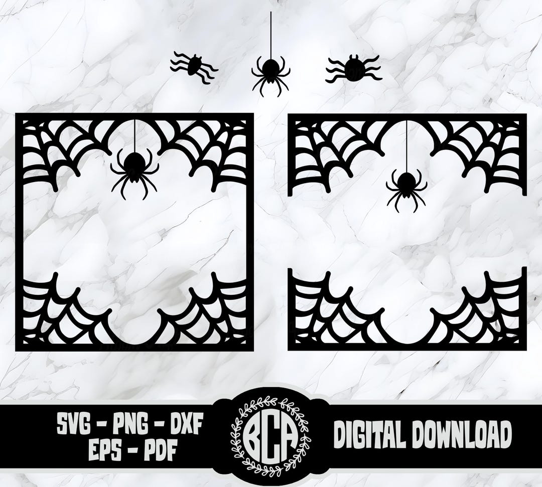 Spider Web Frame SVG | Spooky Frame SVG | Spider Web Halloween Frame ...
