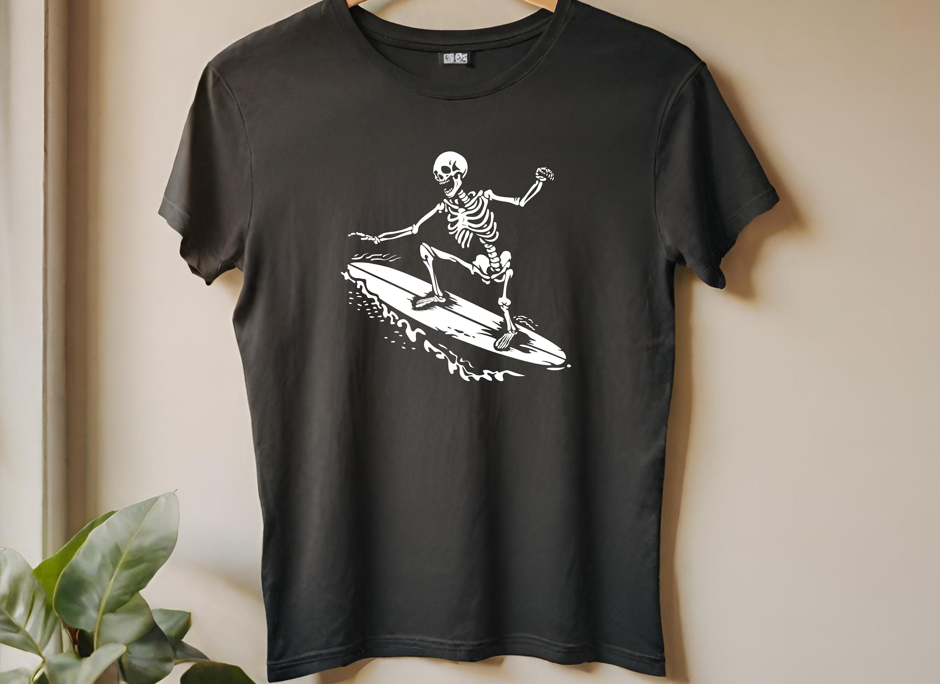 Skeleton Surfer SVG | Skeleton Riding Surfboard SVG | Tropical Skeleton ...