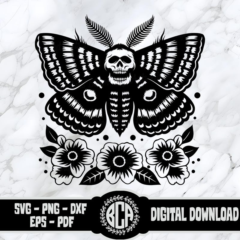 Gothic Moth Svg - Etsy