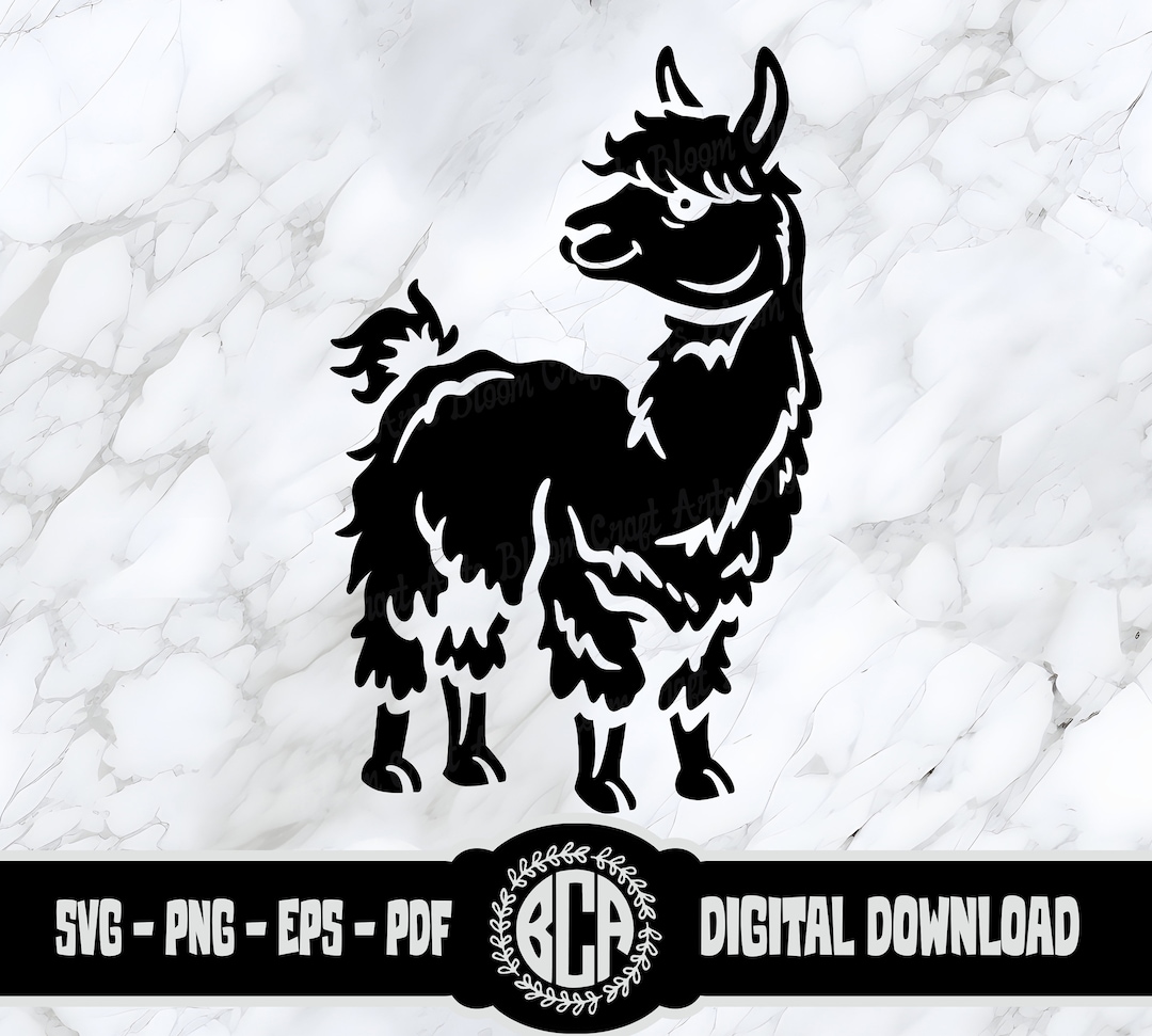 Cute Alpaca SVG | Happy Alpaca PNG | Alpaca Vector | Fluffy Alpaca SVG ...