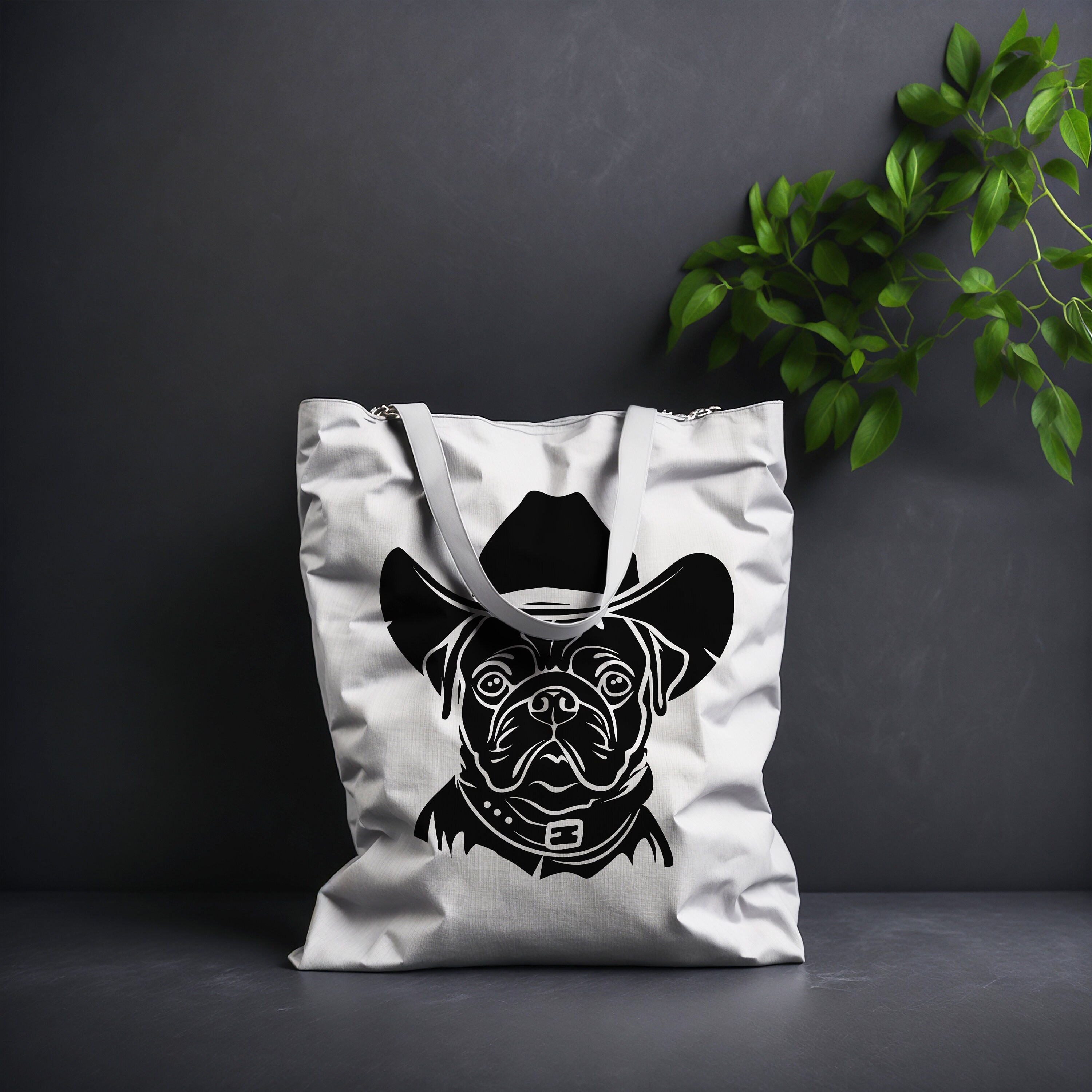 Cowboy Pug SVG | Cowboy Dog PNG | Western Dog Silhouette | Cute Dog in ...