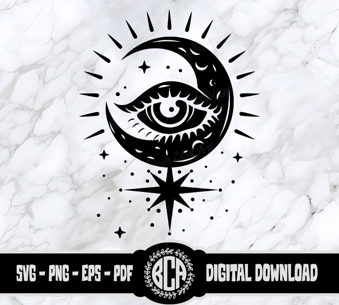 Mystic Moon Eye SVG | Celestial Eye PNG | Third Eye Svg for Cricut ...