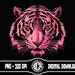Pink Tiger PNG | Pink Tiger Face Graphic | Vibrant Pink Tiger Clipart ...