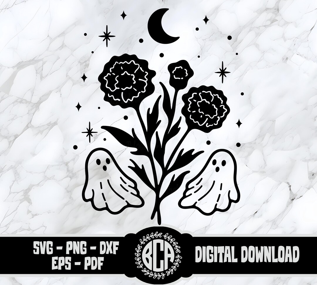 Floral Ghosts SVG | Boho Halloween Ghost Design | Cute Ghosts SVG ...
