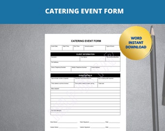 Catering Menu Planning Template - Etsy